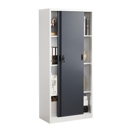 Aktenschrank Vcm "B&uuml;roschrank Stahlschrank abschlie&szlig;bar Malivo 4fach", schwarz (wei&szlig;, anthrazit), B:80cm T:40cm, Obermaterial: 100% Metall MT., Schr&auml;nke