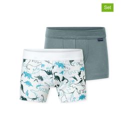 Schiesser 2er-Set: Boxershorts in T&uuml;rkis/ Wei&szlig; - 29% | Gr&ouml;&szlig;e 116 | Kinder-waesche