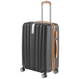 Novel Reisekoffer, Braun, Dunkelgrau, Metall, Kunststoff, 41x66x26 cm, Zahlenschloss, h&ouml;henverstellbarer Teleskopgriff, 360&deg;-Rollensystem, Tragehenkel, Netzfach, leise Rollen, Freizeit, Koffer & Taschen, Koffer