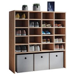 Schuhschrank Hinsol XL Eichefarben ca. 92x99x33 cm