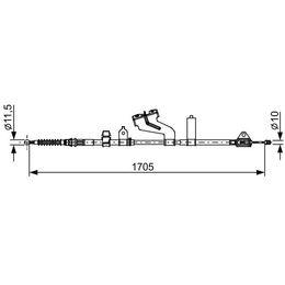 Bosch Seilzug, Feststellbremse 1987482654 f&uuml;r TOYOTA