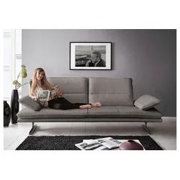 2,5-Sitzer W.Schillig "broadway Designsofa mit hohem Sitzkomfort", grau (grau s22), B:236cm H:94cm T:96cm, Flachgewebe S22 (100% Polyester), Sofas, Sitztiefenverstellung, Kopfteil- & Seitenteilverstellung, Breite 236cm