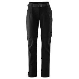 Fahrradhose Gonso "Ruth", Damen, Gr. 23, Kurzgr&ouml;&szlig;en, schwarz, 90% Polyamid, 10% Elasthan, Hosen Fahrradhose, Damen zipp-off Radhose mit Sitzpolster und G&uuml;rtel, wasserabweisend