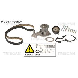 TRISCAN Wasserpumpe + Zahnriemensatz 8647160504 f&uuml;r Ford