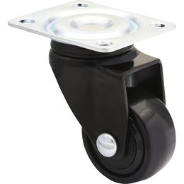 Wagner M&ouml;belrolle 3C-Serie, Radbreite 12 mm, schwarz, VE 10 Stk, &Oslash; 25 mm, Lenkrolle