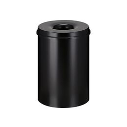 Sicherheits-Papierkorb, Stahl, selbstl&ouml;schend, Volumen 30 l, Hx&Oslash; 470 x 335 mm, Korpus schwarz / L&ouml;schkopf schwarz kaiserkraft