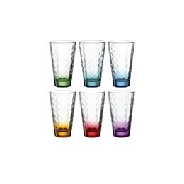 Leonardo 6er-Gl&auml;serset 6er Set Optic &brvbar; mehrfarbig &brvbar; Glas &brvbar; Ma&szlig;e (cm): B: 8 H: 13,7 &raquo; H&ouml;ffner