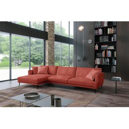 Ecksofa Egoitaliano "Sophia, Designsofa mit extrakomfortablem Sitzkomfort, Breite 274cm", rot (marsala), B:274cm H:77cm T:154cm, Luxus-Micofaser Lederoptik (100% Polyester) ist ein neues technisches Gewebe mit einem visuellen und taktilen Aspekt, der dem Nubuk sehr nahe kommt, mit innovativen Eigenschaften. Seine au&szlig;erordentliche Weichheit kommt von einem exklusiven Produktionsprozess, der Unreinh