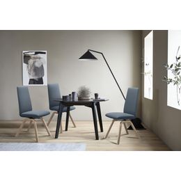 Polsterstuhl stressless "Laurel", blau (sparrow blau paloma, eiche gekalkt), B:49cm H:105cm T:60cm, Leder PALOMA: PALOMA ist ein durchgef&auml;rbtes Semianilin-M&ouml;belleder mit nat&uuml;rlicher Narbung., St&uuml;hle, Polsterstuhl, High Back, Gr&ouml;&szlig;e L, mit schr&auml;ggestellten Beinen in Eiche gekalkt