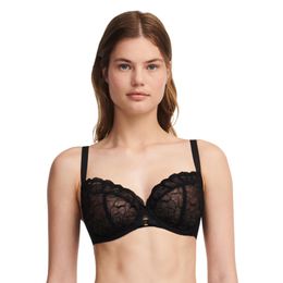B&uuml;gel-BH Chantelle "FLEURS", Damen, Gr. 75, Cup E, schwarz, Obermaterial: 51% Polyamid, 28% Polyester, 21% Elasthan, BHs B&uuml;gel-BH, mit floraler Stickerei