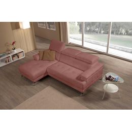 Ecksofa Egoitaliano "Soul, Design und Sitzkomfort auf hohem Niveau, tolle Details, L-Form", braun (chedar wood), B:250cm H:99cm T:166cm, Sofas, Ecksofa, mit Recamiere, inkl. Kopfteilverstellung