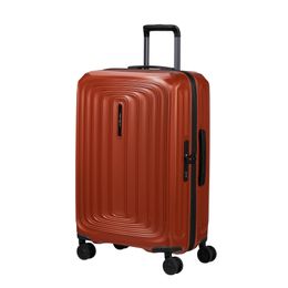 Hartschalen-Trolley Samsonite "2WANDER", Gr. B/H/T: 45cm x 69cm x 28cm 80 l, metallic terracotta, Polycarbonat, Koffer, aus robustem Polycarbonat, mit Adressetikett und Dehnfalte