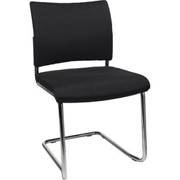 Topstar Besucherstuhl, stapelbar, Freischwinger, R&uuml;ckenlehne gepolstert, VE 2 Stk, schwarz