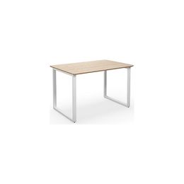 Mehrzwecktisch DUO-O Trend, gerade Platte, abgerundete Ecken, Tiefe 800 mm, Breite 1200 mm, Eiche / wei&szlig; kaiserkraft
