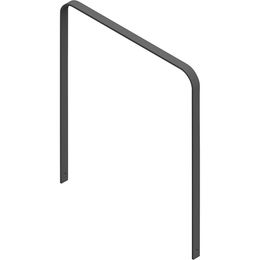 Schake Fahrradanlehnb&uuml;gel, feuerverzinkt, eisenglimmer, gebogene Ausf&uuml;hrung, BxT 1000 x 50 mm