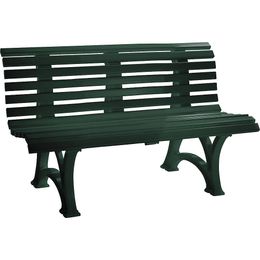 Parkbank aus Kunststoff, mit 13 Leisten, Breite 1500 mm, moosgr&uuml;n kaiserkraft