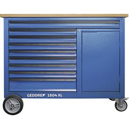 Gedore Fahrbare Werkbank 1504 XL, inkl. 306-teiligem Werkzeugsortiment, BxT 1250 x 630 mm