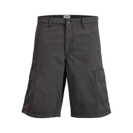 Jack & Jones PlusSize Cargoshorts "JPSTCOLE MATTY CARGO SHORT MID PLS", Herren, Gr. 42 (4XL), N-Gr, asphalt, Web, Obermaterial: 100% Baumwolle, JACK & JONES PLUSSIZE, unifarben, relaxed fit knielang, Hosen