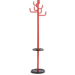 Garderobenst&auml;nder, H&ouml;he 1700 mm, &Oslash; 450 mm, 8 Mantelhaken, rot kaiserkraft