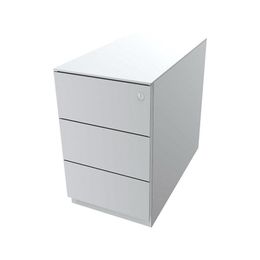 Bisley Rollcontainer Note&trade;, mit 3 Universalschubladen, HxBxT 502 x 300 x 565 mm, mit Griffleiste und Top, verkehrswei&szlig;