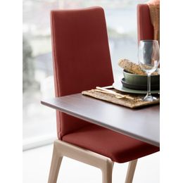 Polsterstuhl stressless "Laurel", rot (rot dinamica, eiche gekalkt), B:57cm H:105cm T:60cm, Microfaser DINAMICA (88% Polyester, 12% Polyurethan), St&uuml;hle, Polsterstuhl, High Back, Gr&ouml;&szlig;e L, mit abgerundeten Beinen in Eiche gekalkt