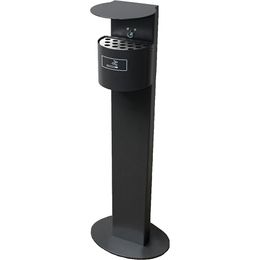 Stand-Halbrundascher, Volumen 2 l, mit Dach, anthrazit, St&auml;nder eckig kaiserkraft