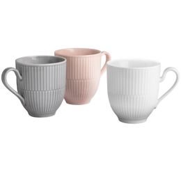 Becher Seltmann Weiden "Henkelbecher -Set Amina 0,36 l 3er Set bunt", bunt, B:8,6cm H:9,6cm &Oslash;:8,6cm, Porzellan, Trinkgef&auml;&szlig;e, Becher, Sp&uuml;lmaschinenfest, Mikrowellensicher, Ofenfest