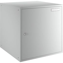 eurokraft basic Schlie&szlig;fachw&uuml;rfel, HxBxT 450 x 450 x 450 mm, Vollblecht&uuml;r, lichtgrau