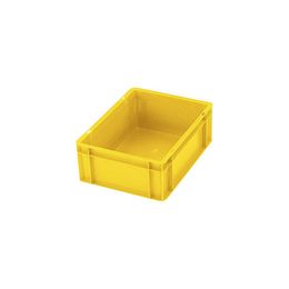 Euro-Format-Stapelbeh&auml;lter, W&auml;nde und Boden geschlossen, LxBxH 600 x 400 x 75 mm, gelb, VE 5 Stk kaiserkraft