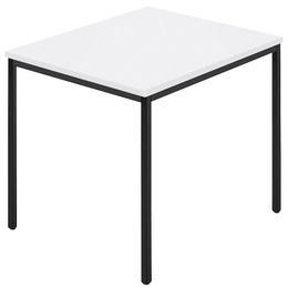 Rechtecktisch, Vierkantrohr beschichtet, BxT 800 x 800 mm, wei&szlig; / anthrazit kaiserkraft