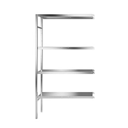 Edelstahl-Steckregal, 4 glatte Fachb&ouml;den, Fachbodenbreite x Tiefe 940 x 440 mm, Anbauregal kaiserkraft