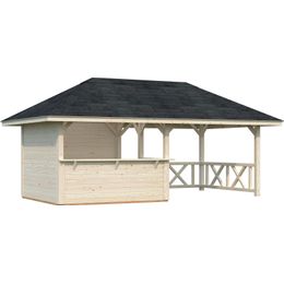Holzpavillon Palmako "Bianca 16,6 m&sup2; Set 3", transparent, B/H/T: 672cm x 323cm x 384cm, Pavillons, BxTxH: 588x300x323 cm