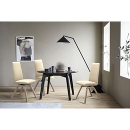 Polsterstuhl stressless "Laurel", beige (vanilla paloma, eiche gekalkt), B:49cm H:105cm T:60cm, Leder PALOMA: PALOMA ist ein durchgef&auml;rbtes Semianilin-M&ouml;belleder mit nat&uuml;rlicher Narbung., St&uuml;hle, Polsterstuhl, High Back, Gr&ouml;&szlig;e L, mit schr&auml;ggestellten Beinen in Eiche gekalkt