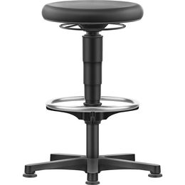 bimos Hocker Allround, mit Gleitern, Fu&szlig;ring, PU-Schaum, Farbring grau