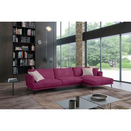 Ecksofa Egoitaliano "Sophia, Designsofa mit extrakomfortablem Sitzkomfort, Breite 274cm", pink (fuchsia), B:274cm H:77cm T:154cm, Sofas, Ecksofa, mit Daunenfederung, L-Form