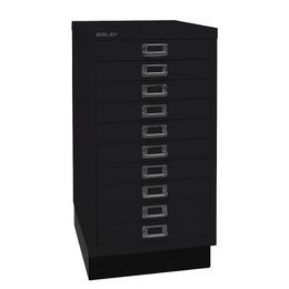 Bisley MultiDrawer&trade; 29er Serie, mit Sockel, DIN A3, 10 Schubladen, schwarz
