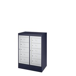 Laptopschrank, 10 F&auml;cher, HxB 1115 x 782 mm, schwarzgrau / lichtgrau kaiserkraft