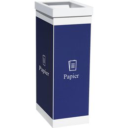 PAPERFLOW Wertstoffsammler, Kunststoff, Volumen 60 l, H&ouml;he 760 mm, Korpus wei&szlig;, Symbol Papier