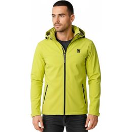 Windbreaker LPO "Melwyn Active", Herren, Gr. L (52), lime, 96% Polyester; 4% Elasthan, regular fit, Jacken Windbreaker, abnehmbare, verstellbare Kapuze