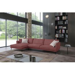 Ecksofa Egoitaliano "Sophia, Designsofa mit extrakomfortablem Sitzkomfort, Breite 274cm", rot (burgundy), B:274cm H:77cm T:154cm, Leder &raquo;BULL&laquo; (echtes Rindsleder). Geschliffenes, pigmentiertes und behandeltes Rindsleder mit einer Dicke von 1, 3-1, 5 mm. Dieses Leder zeigt eine ziemlich weiche Hand mit einem halb undurchsichtigen Aussehen. Es handelt sich um ein gesch&uuml;tztes Leder. Eine leichte Deck