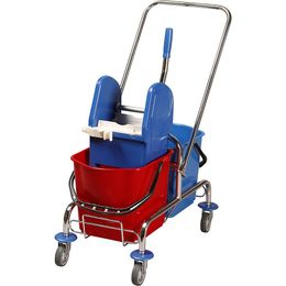Nasswischwagen, 2 x 15-l-Doppelfahreimer, Profi-Mopp-Presse kaiserkraft