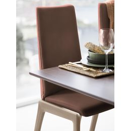 Polsterstuhl stressless "Laurel", braun (copper paloma, eiche gekalkt), B:57cm H:105cm T:60cm, Leder PALOMA: PALOMA ist ein durchgef&auml;rbtes Semianilin-M&ouml;belleder mit nat&uuml;rlicher Narbung., St&uuml;hle, Polsterstuhl, High Back, Gr&ouml;&szlig;e L, mit abgerundeten Beinen in Eiche gekalkt