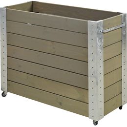 Pflanzkasten mit Rollen, HxBxT 950 x 1200 x 500 mm, graubraun, ab 3 Stk kaiserkraft