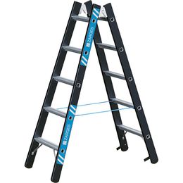 Zarges Schwerlast-Stehleiter, beidseitig begehbar, 2 x 5 Sprossen