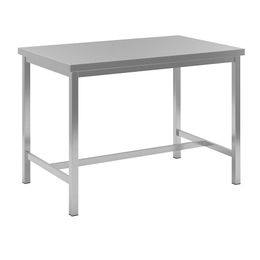eurokraft basic Edelstahl-Arbeitstisch, 1 Mittelstrebe, Breite 1200 mm