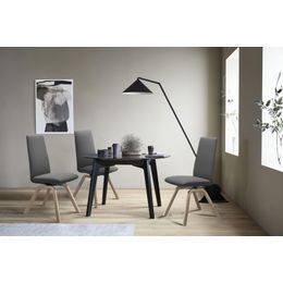 Polsterstuhl stressless "Laurel", grau (grau batick, eiche gekalkt), B:49cm H:105cm T:60cm, Leder BATICK: BATICK ist ein leicht korrigiertes, durchgef&auml;rbtes und genarbtes M&ouml;belleder, bei dem die meisten Unebenheiten und Spuren in der Regel entfernt wurden., St&uuml;hle, Polsterstuhl, High Back, Gr&ouml;&szlig;e L, mit schr&auml;ggestellten Beinen in Eiche gekalkt