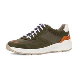 Sneaker Pius Gabor, Herren, Gr. 9 (43), khaki kombiniert, Nappaleder, Textil, Veloursleder, Schuhe Sneaker, Freizeitschuh, Halbschuh, Schn&uuml;rschuh mit Kontrastbes&auml;tzen, G-Weite