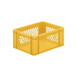 Euro-Format-Stapelbeh&auml;lter, W&auml;nde durchbrochen, Boden geschlossen, LxBxH 400 x 300 x 175 mm, gelb, VE 5 Stk kaiserkraft
