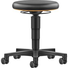 bimos Hocker Allround, mit Rollen, Kunstleder, Farbring orange