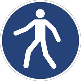 Gebotskennzeichen, Fu&szlig;g&auml;ngerweg benutzen, VE 10 Stk, Folie, &Oslash; 200 mm kaiserkraft